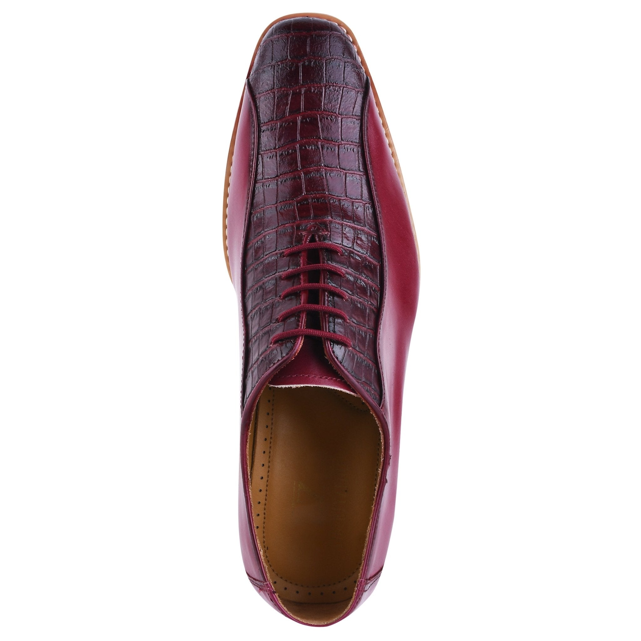 Jacob Small Croco Texture Casual Oxford Style Dress Shoes For Men ...