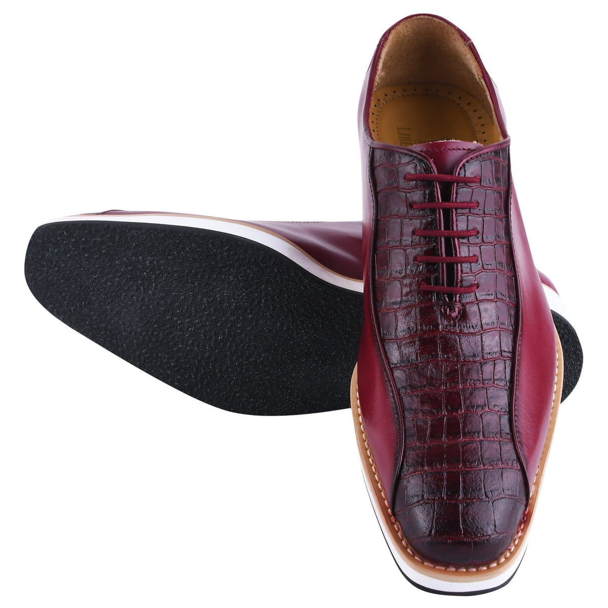 Jacob Small Croco Texture Casual Oxford Style Dress Shoes For Men ...