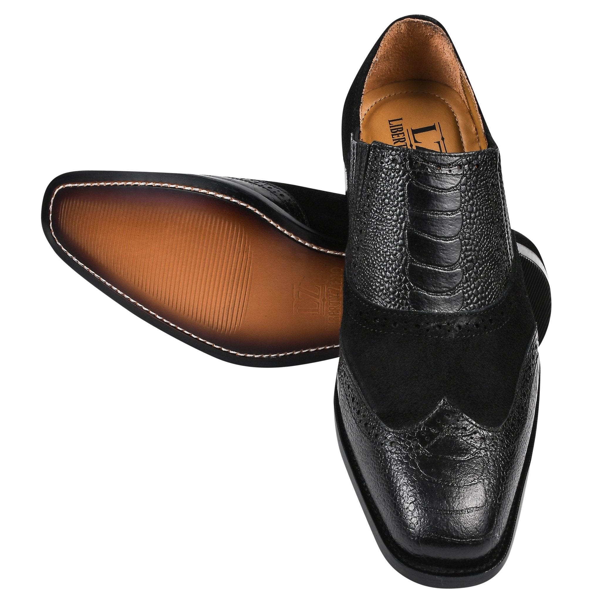 Buy Megan Men?? Ostrich Leg Printed Suede Leather Loafer Shoes ...