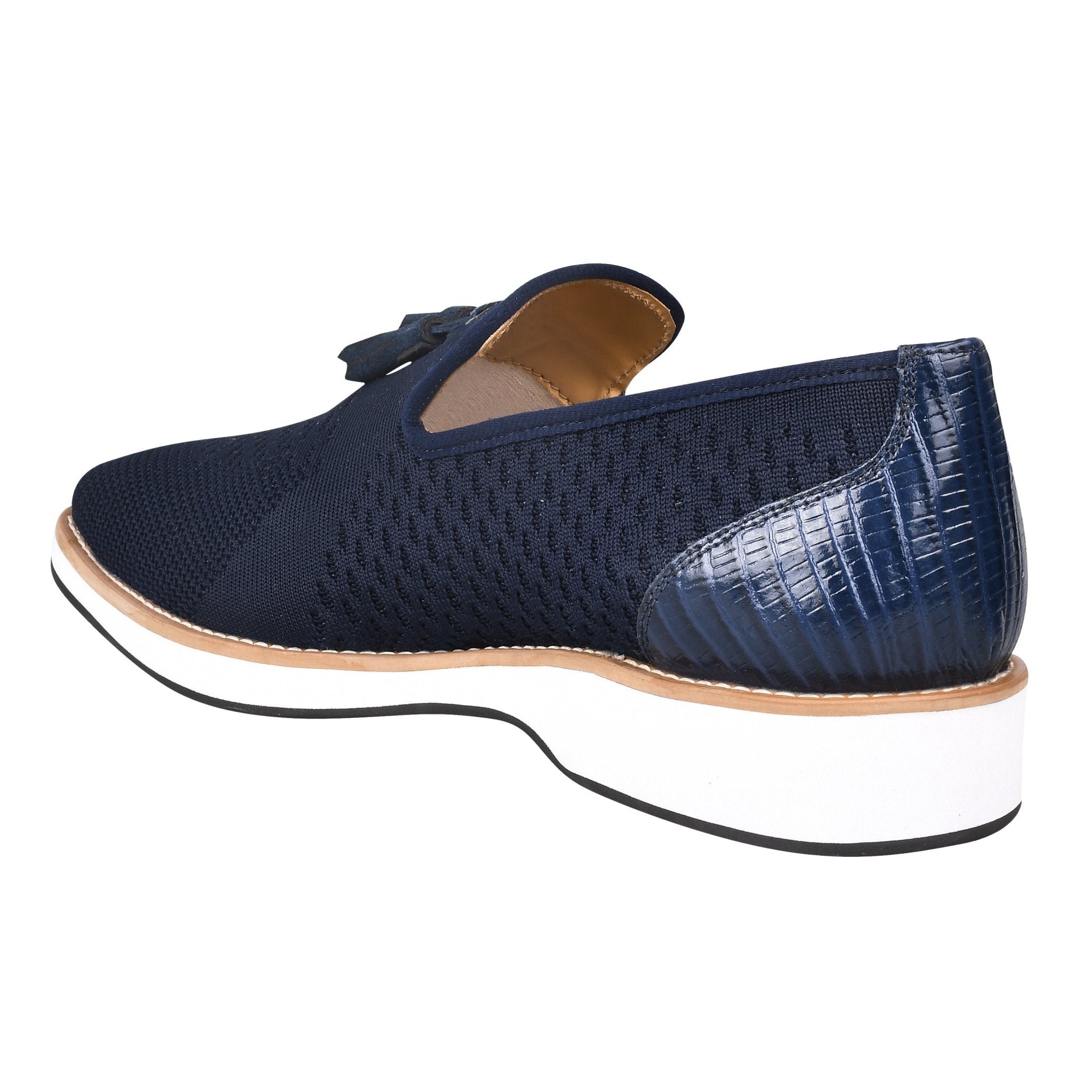 Jean Leather Textile Casual Loafers for Men in Red Color – LIBERTYZENO