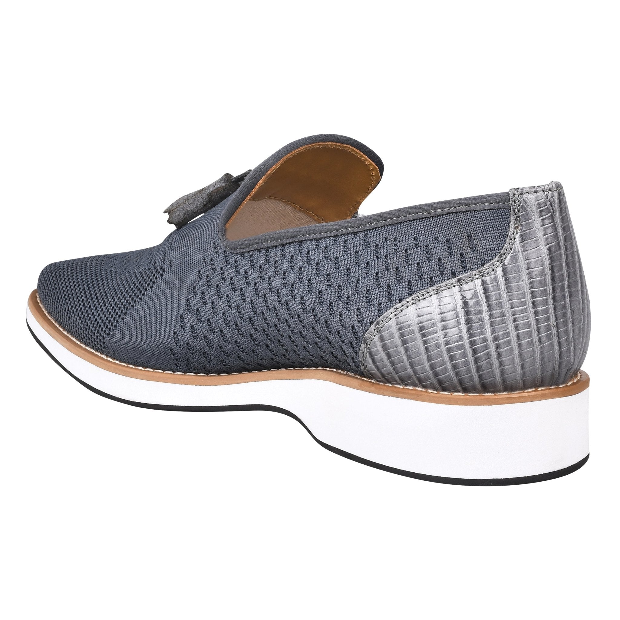 Jean Leather Textile Casual Loafers for Men in Red Color – LIBERTYZENO