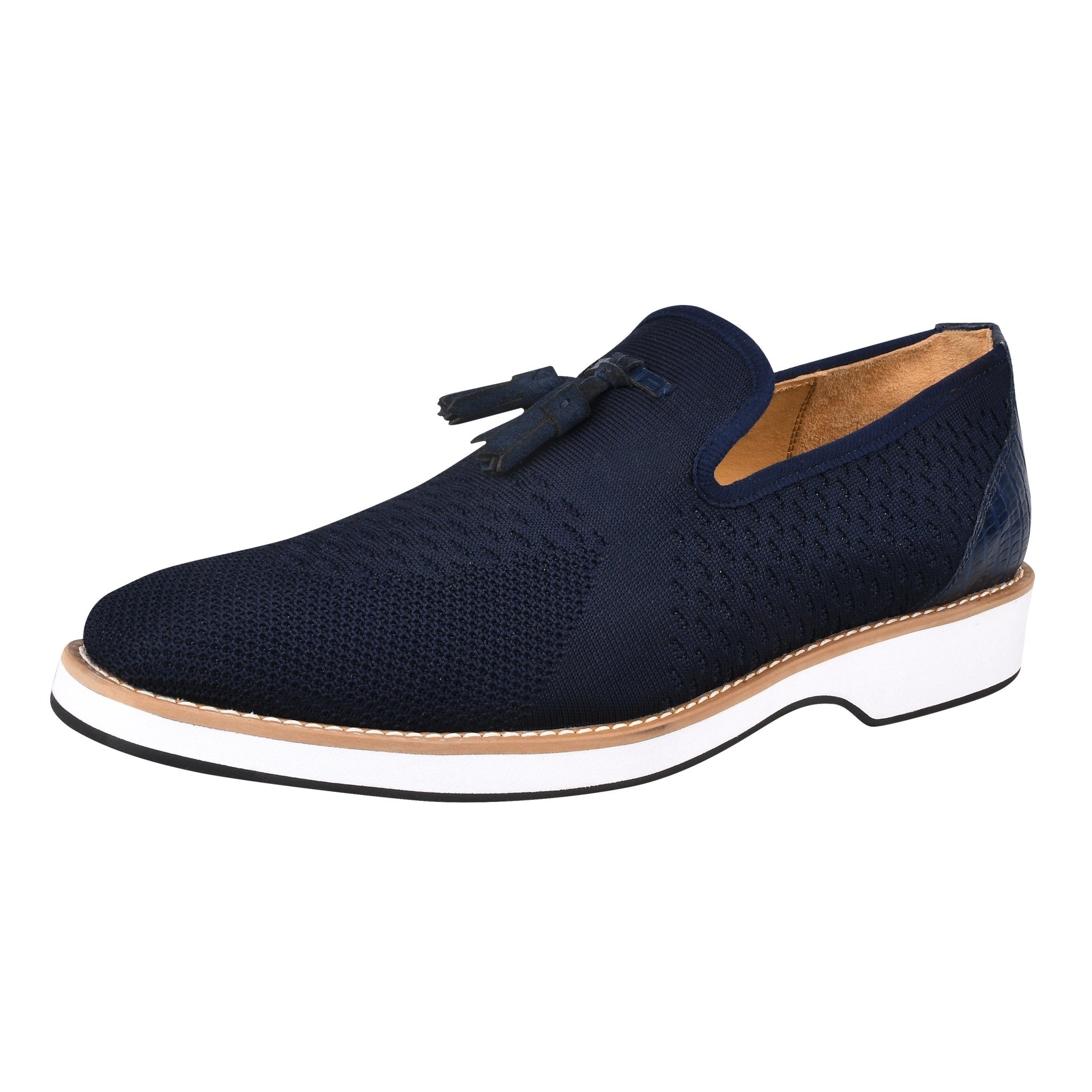 Jean Leather Textile Casual Loafers for Men in Red Color – LIBERTYZENO