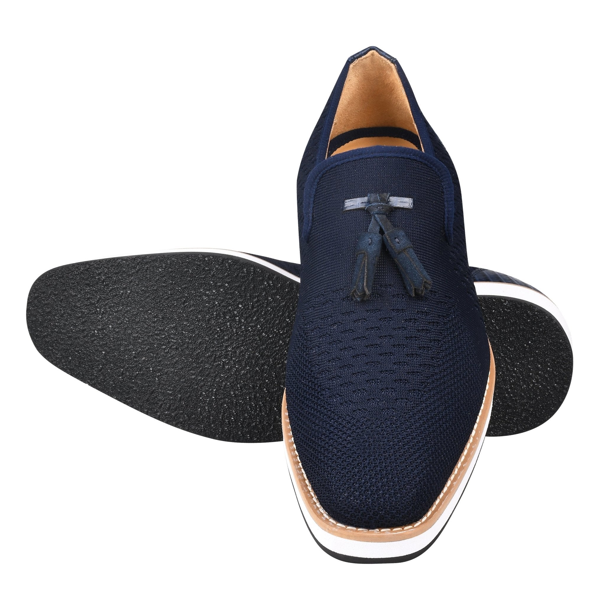 Jean Leather Textile Casual Loafers for Men in Red Color – LIBERTYZENO