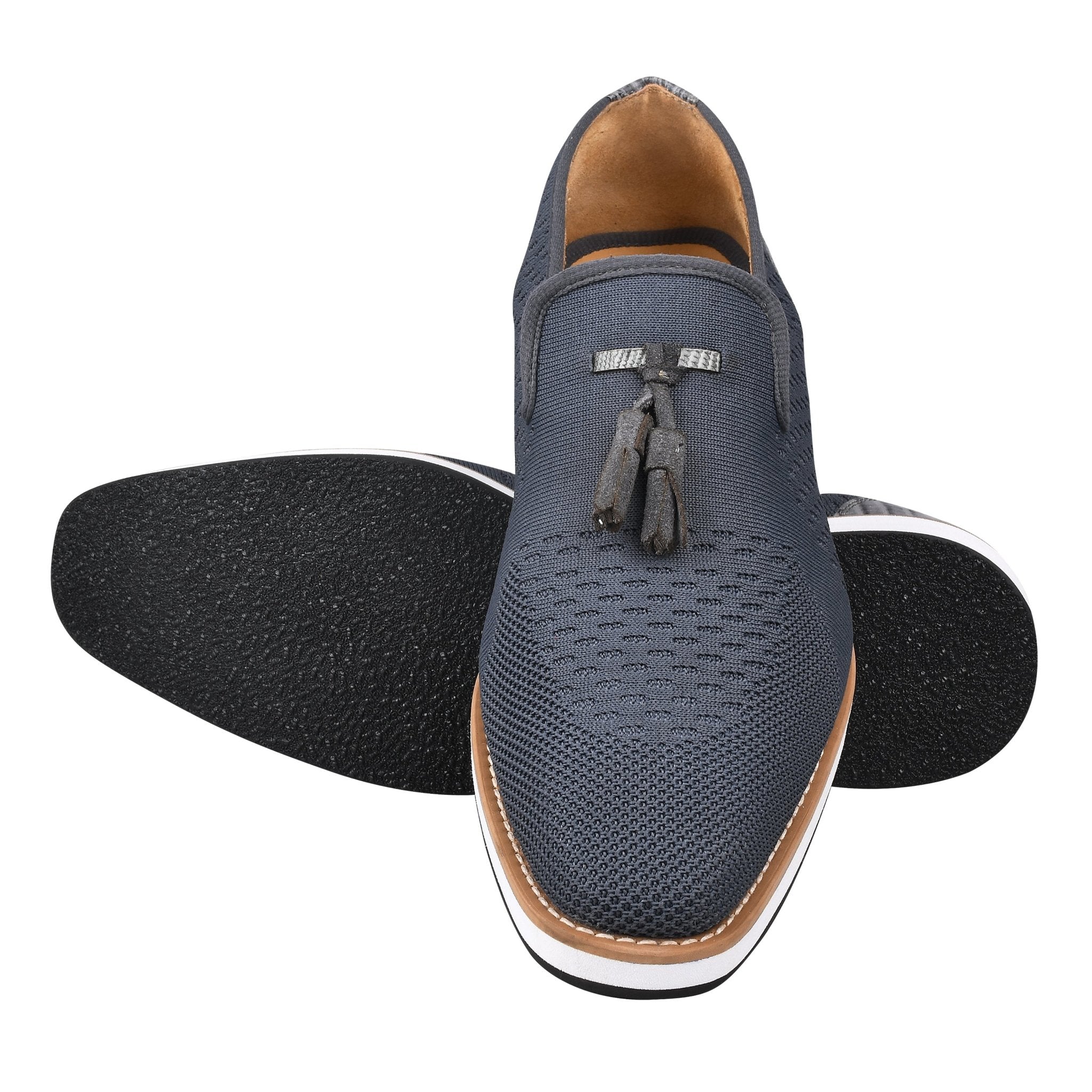 Jean Leather Textile Casual Loafers for Men in Red Color – LIBERTYZENO