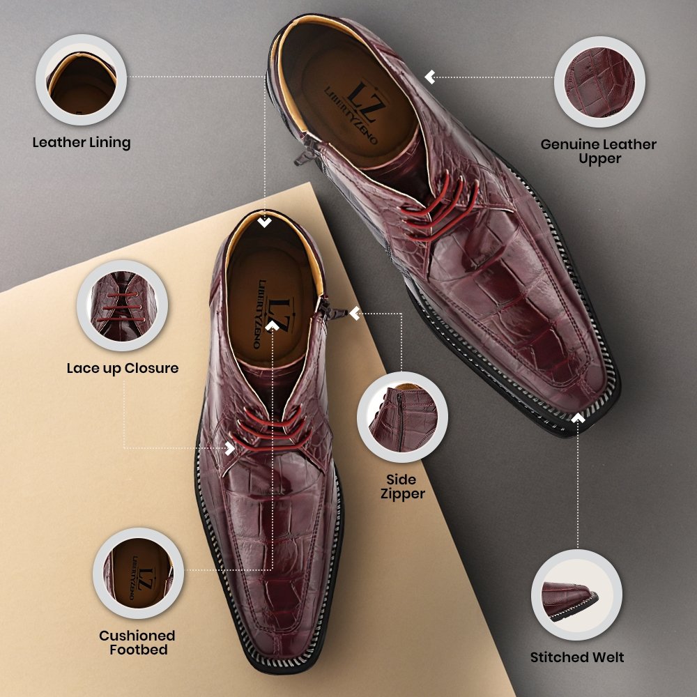 Liam Leather Lace-Up Style Boots for Men – LIBERTYZENO