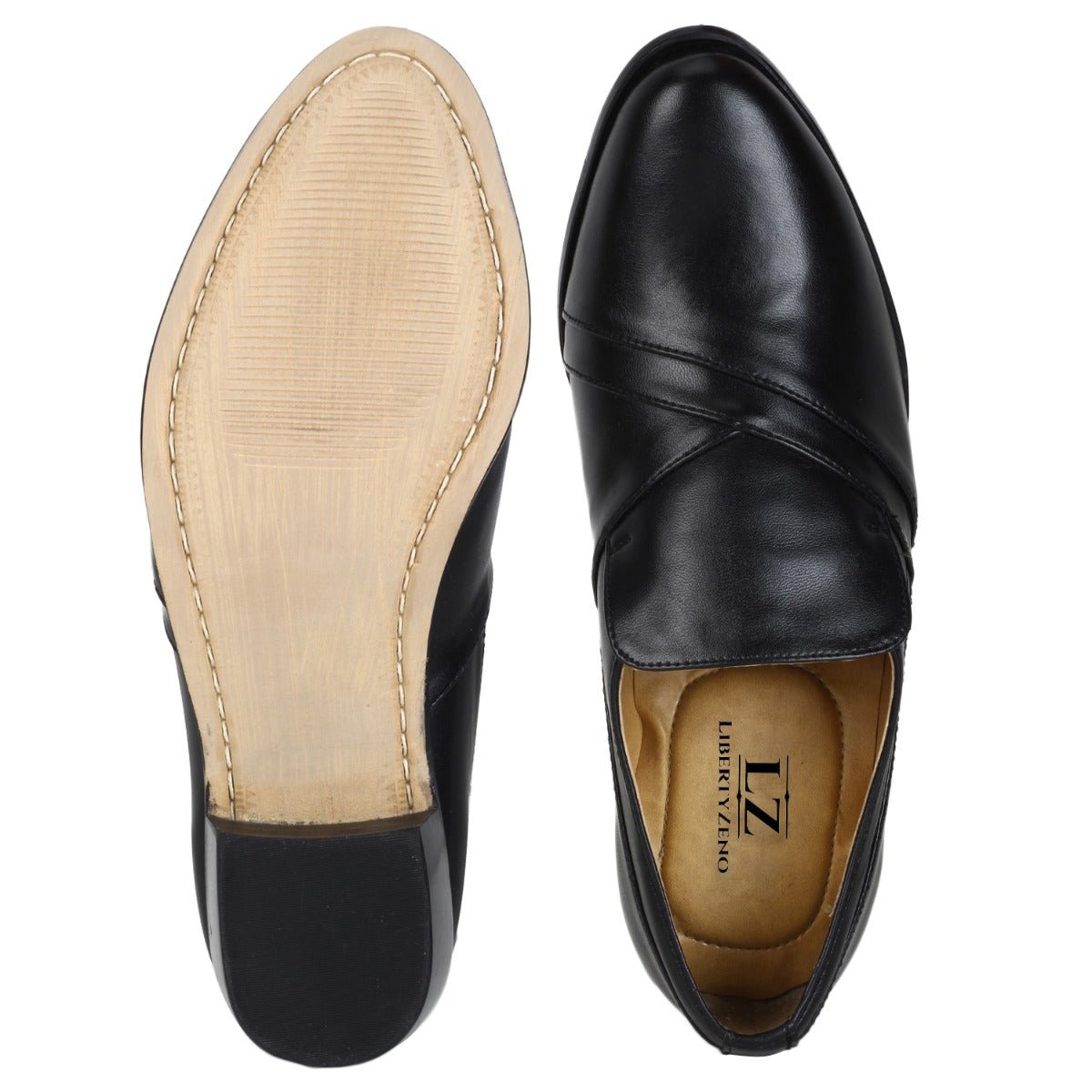 Maxico Leather Derby Style Slip-Ons for Men - Black Color – LIBERTYZENO