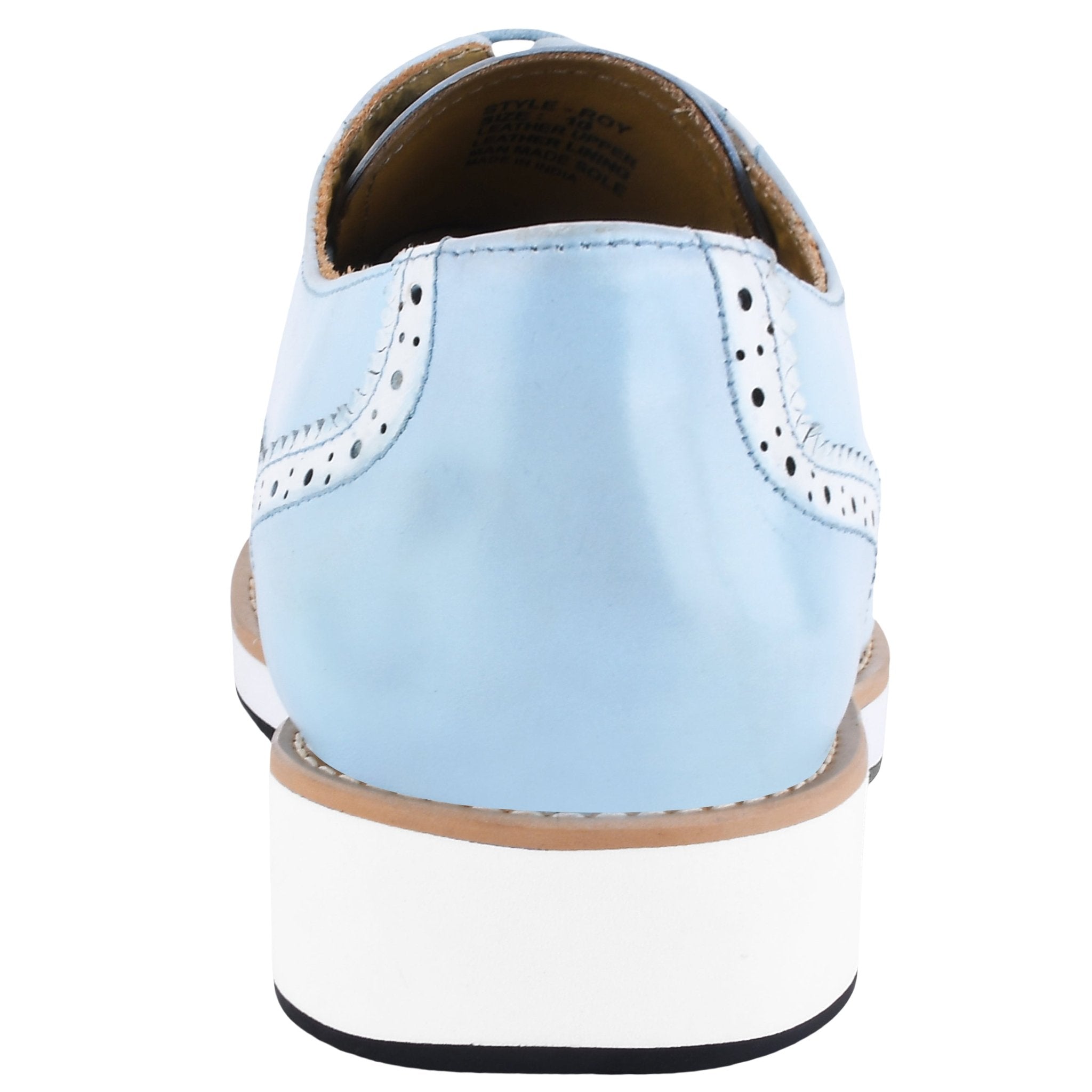 Roy Ostrich Leather Perforated Toe Casual Oxford Dress Shoes For Men ...