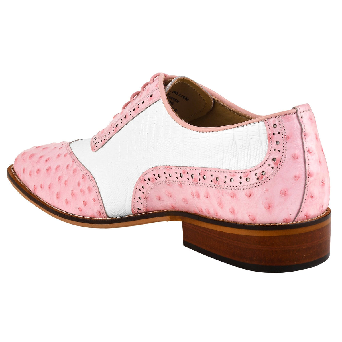 William Genuine Leather Two Tonned Lizard/Ostrich Print Oxford Shoes ...